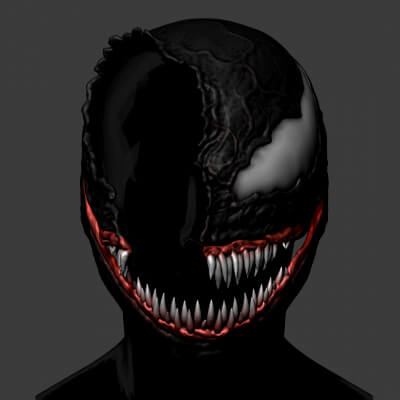 Venom Helmet Damaged Moveable - Marvel Moevie 2024 3D Model by blackstar90
