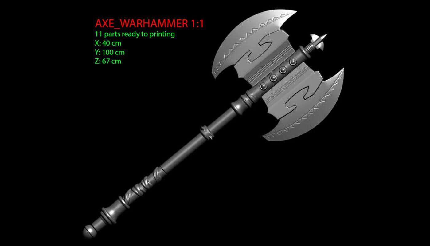 Warhammer Axe - 3D Print Model by blackstar90