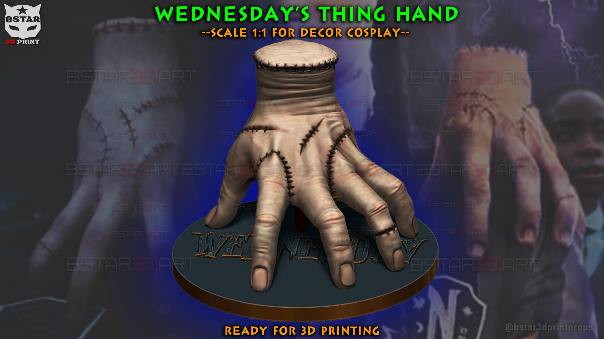 Wednesday Thing Hand Decoration - Halloween Cosplay 3D Model by blackstar90