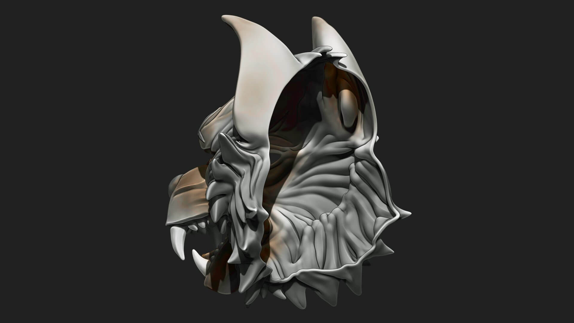 Wolf Mask - Japanese Samurai Mask - Oni Tiger Mask 3D Print Model by ...