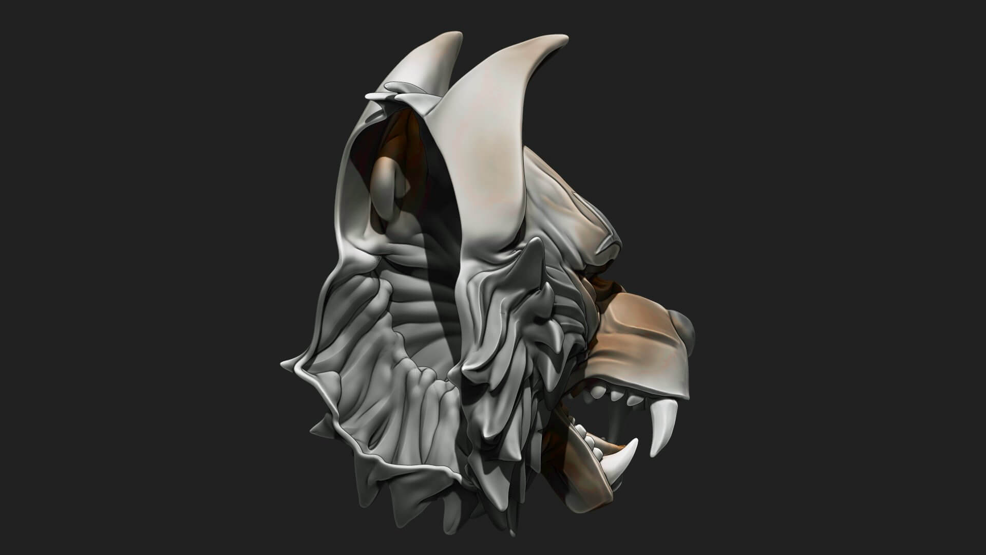 Wolf Mask - Japanese Samurai Mask - Oni Tiger Mask 3D Print Model by ...