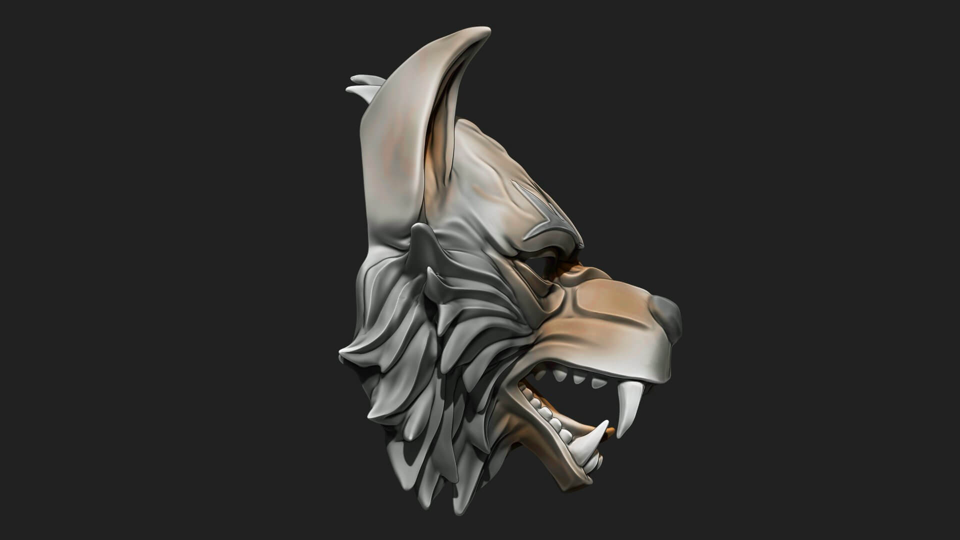 Wolf Mask - Japanese Samurai Mask - Oni Tiger Mask 3D Print Model by ...