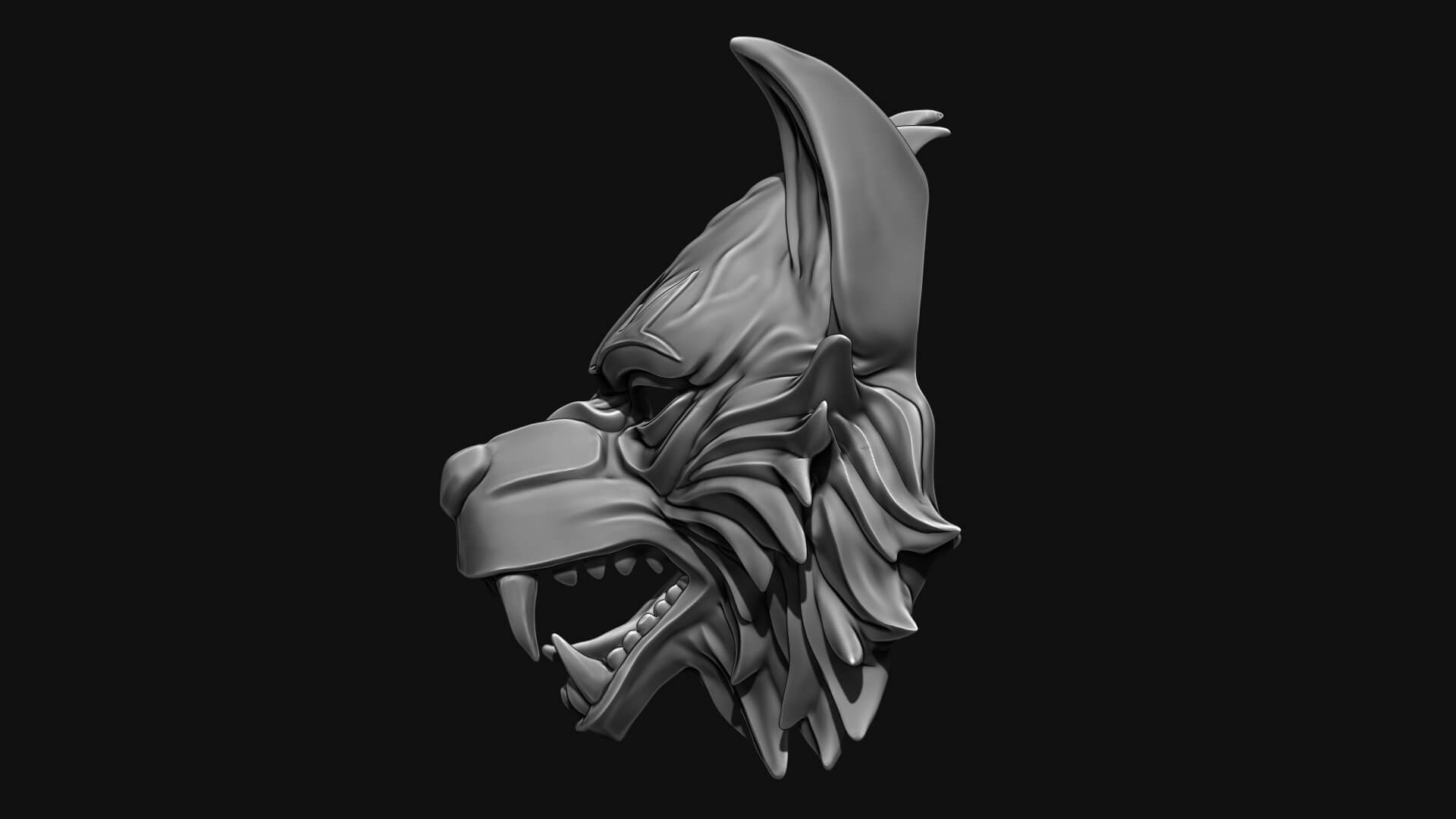 Wolf Mask - Japanese Samurai Mask - Oni Tiger Mask 3D Print Model by ...