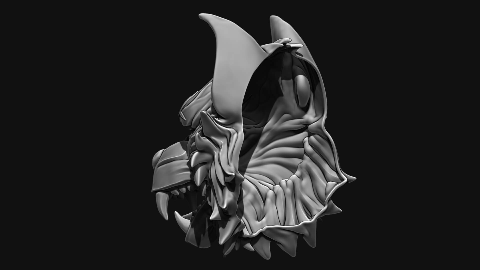 Wolf Mask - Japanese Samurai Mask - Oni Tiger Mask 3D Print Model by ...