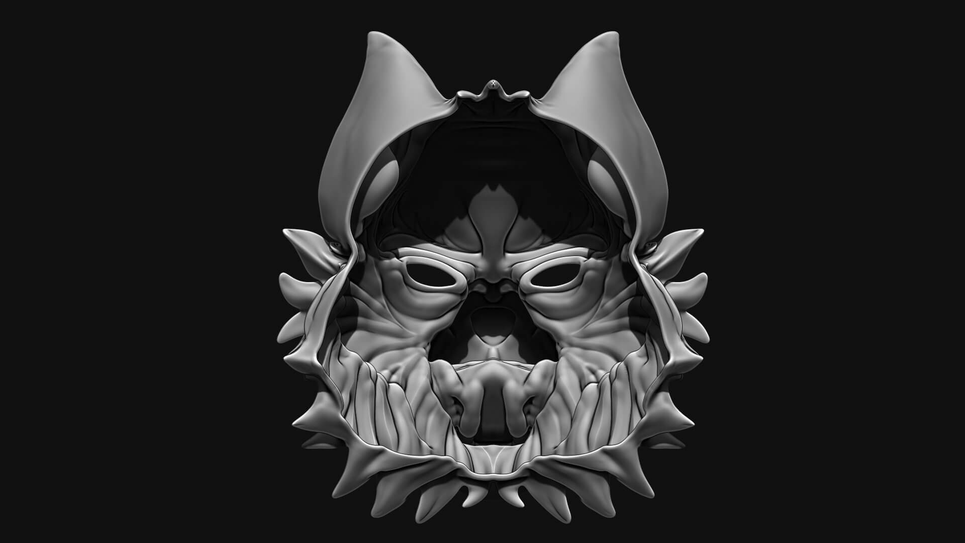 Wolf Mask - Japanese Samurai Mask - Oni Tiger Mask 3D Print Model by ...