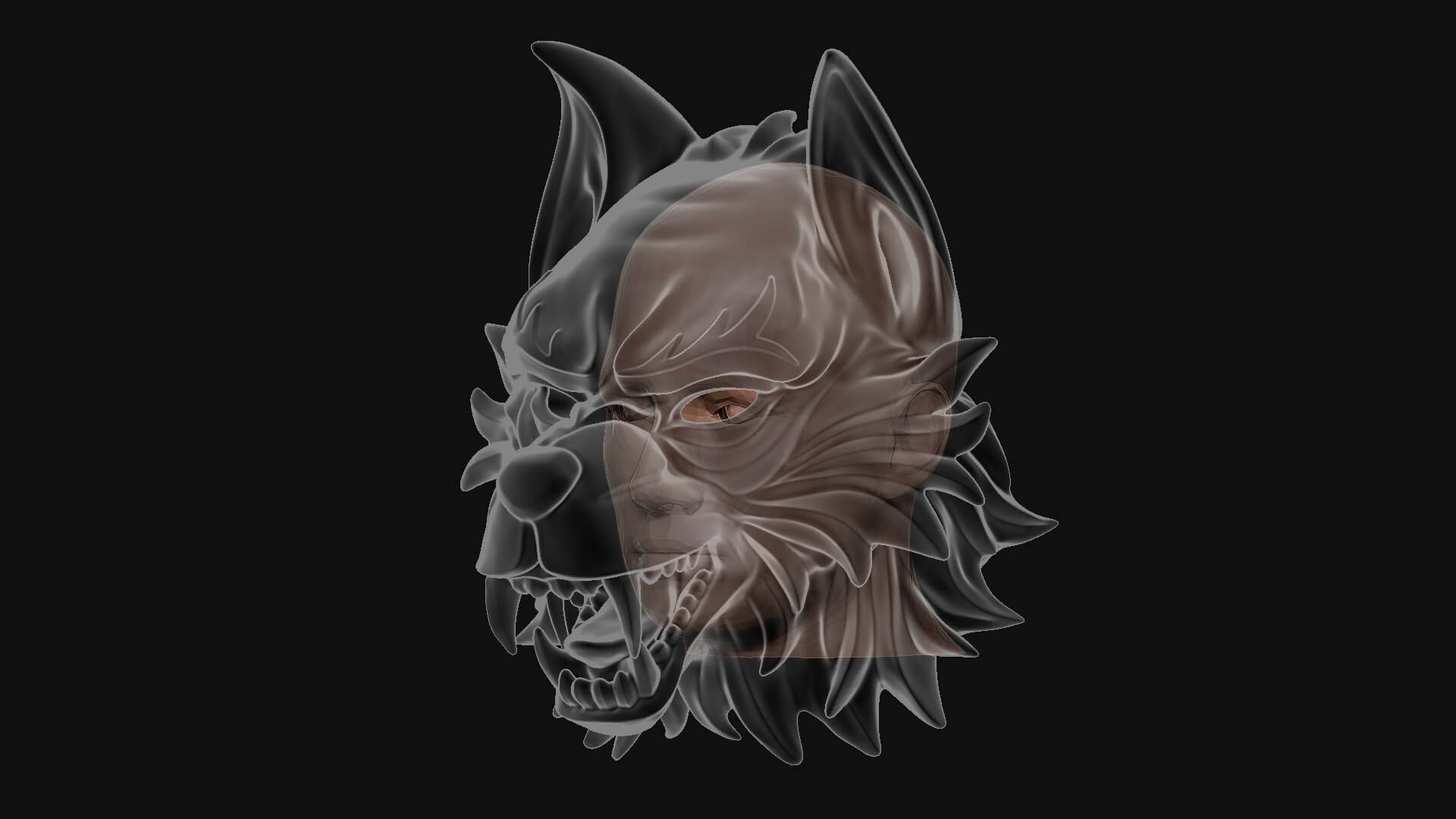 Wolf Mask - Japanese Samurai Mask - Oni Tiger Mask 3D Print Model by ...