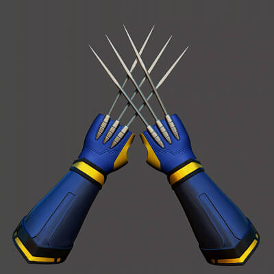 Wolverine Gloves Claw and Arm Armor - Marvel Cosplay 3D Model by ...