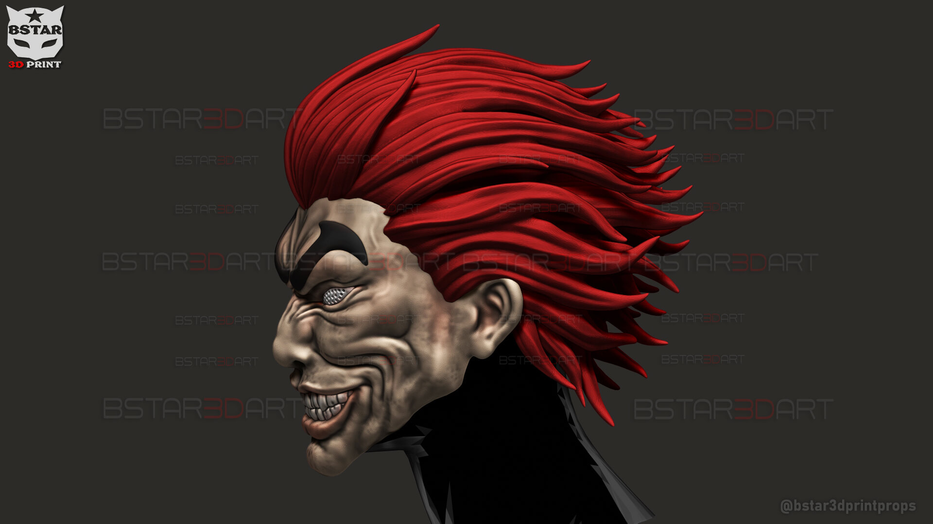 Yujiro Hanma Head Mask (With Hair) - Baki Anime Netflix 3D Model by ...