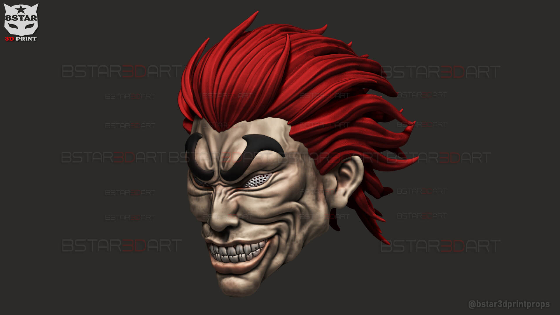 Yujiro Hanma Head Mask (With Hair) - Baki Anime Netflix 3D Model by ...