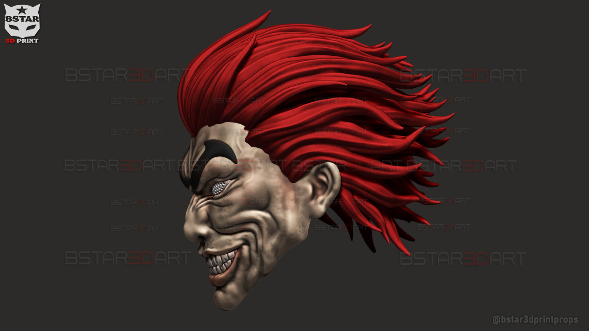 Yujiro Hanma Head Mask (With Hair) - Baki Anime Netflix 3D Model by ...