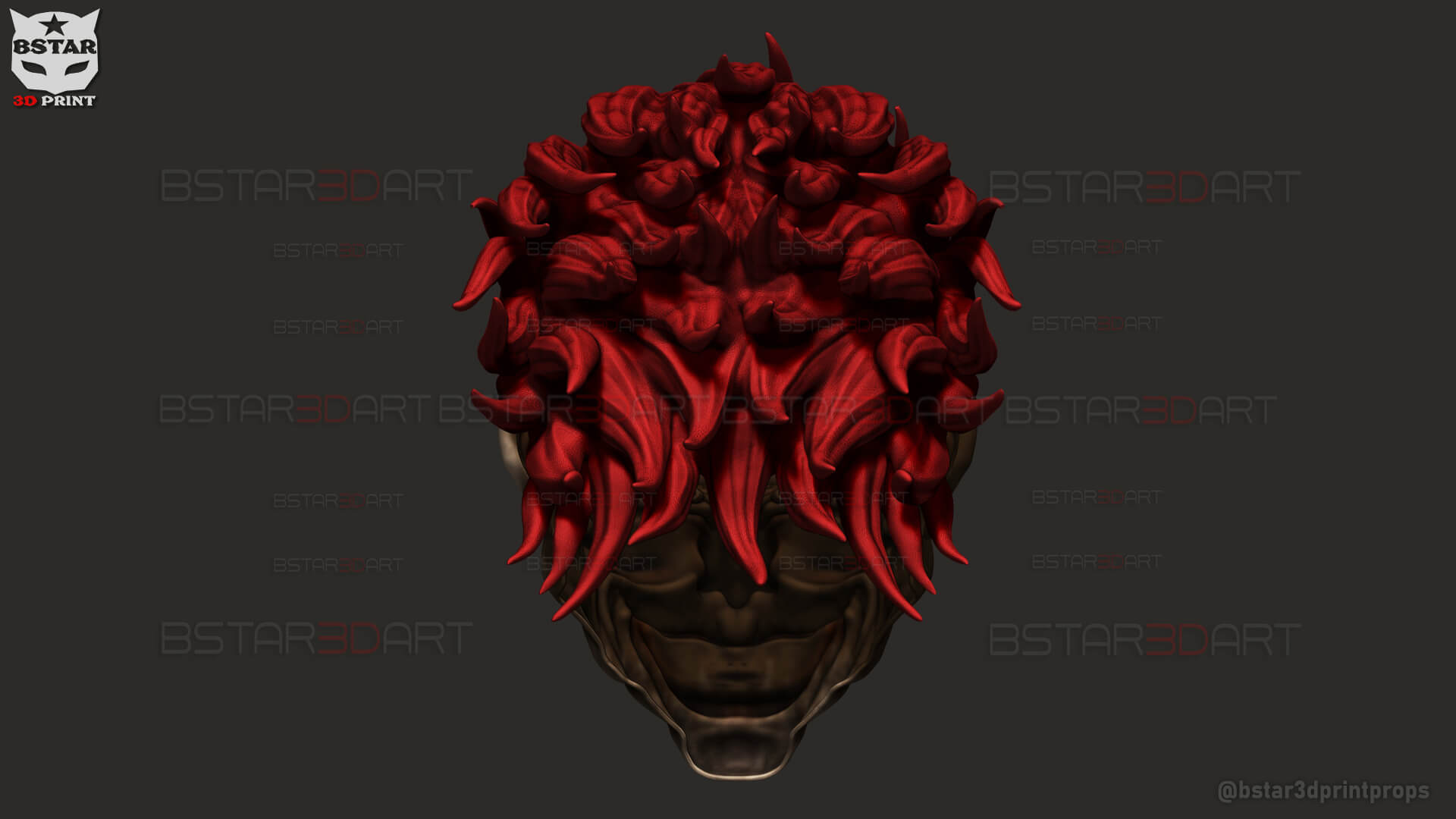 Yujiro Hanma Head Mask (With Hair) - Baki Anime Netflix 3D Model by ...