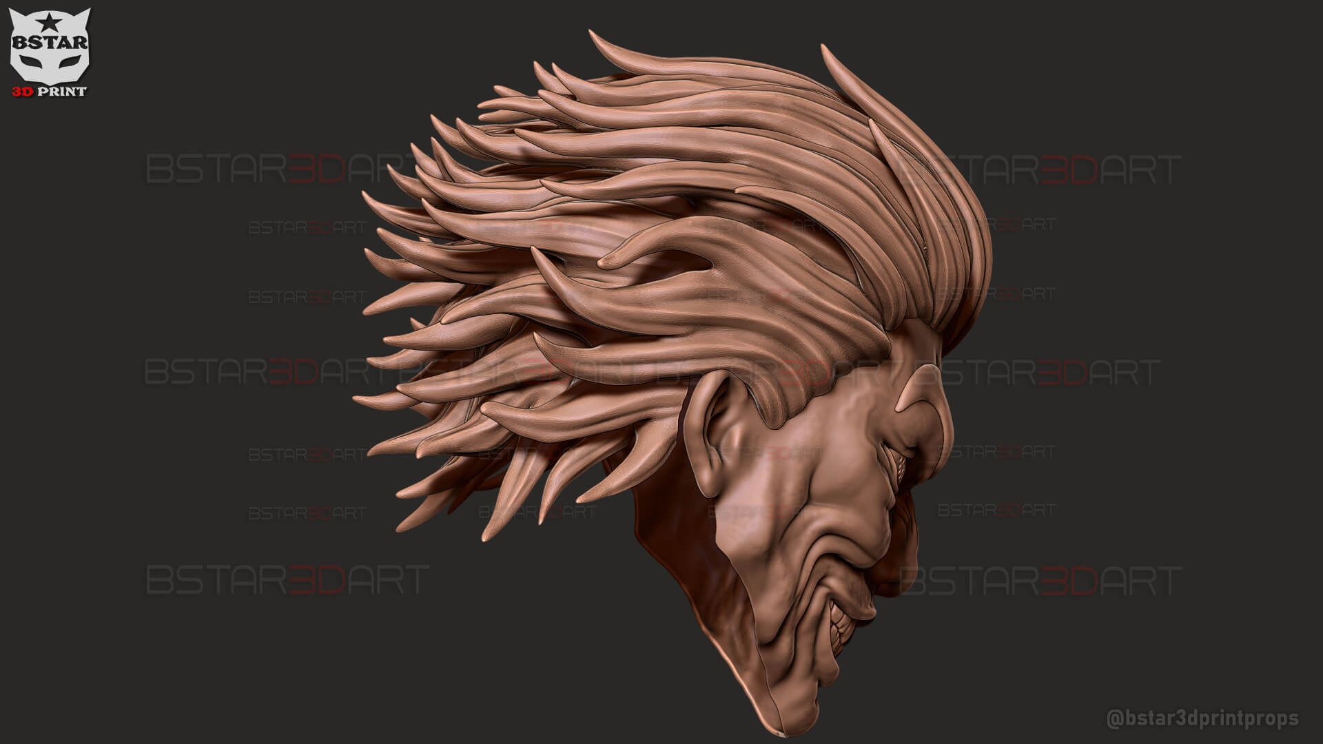 Yujiro Hanma Head Mask (With Hair) - Baki Anime Netflix 3D Model by ...