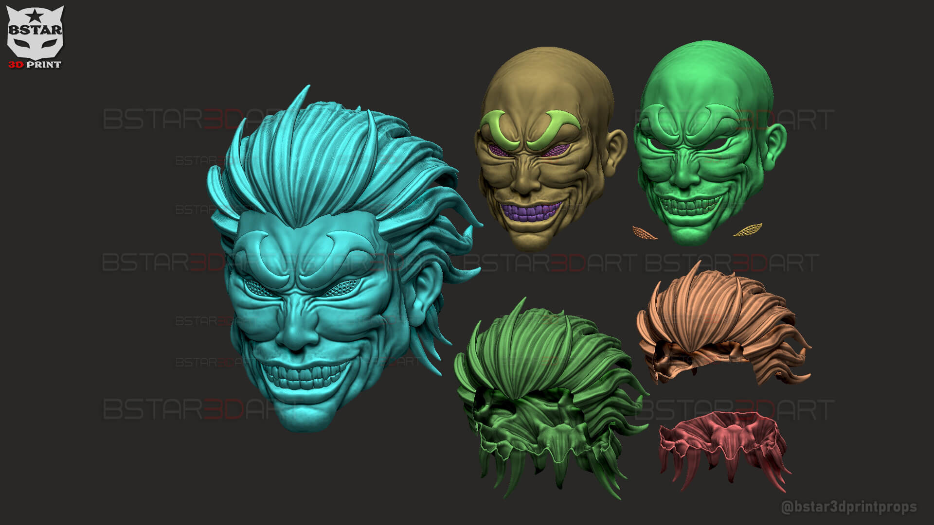 Yujiro Hanma Head Mask (With Hair) - Baki Anime Netflix 3D Model by ...