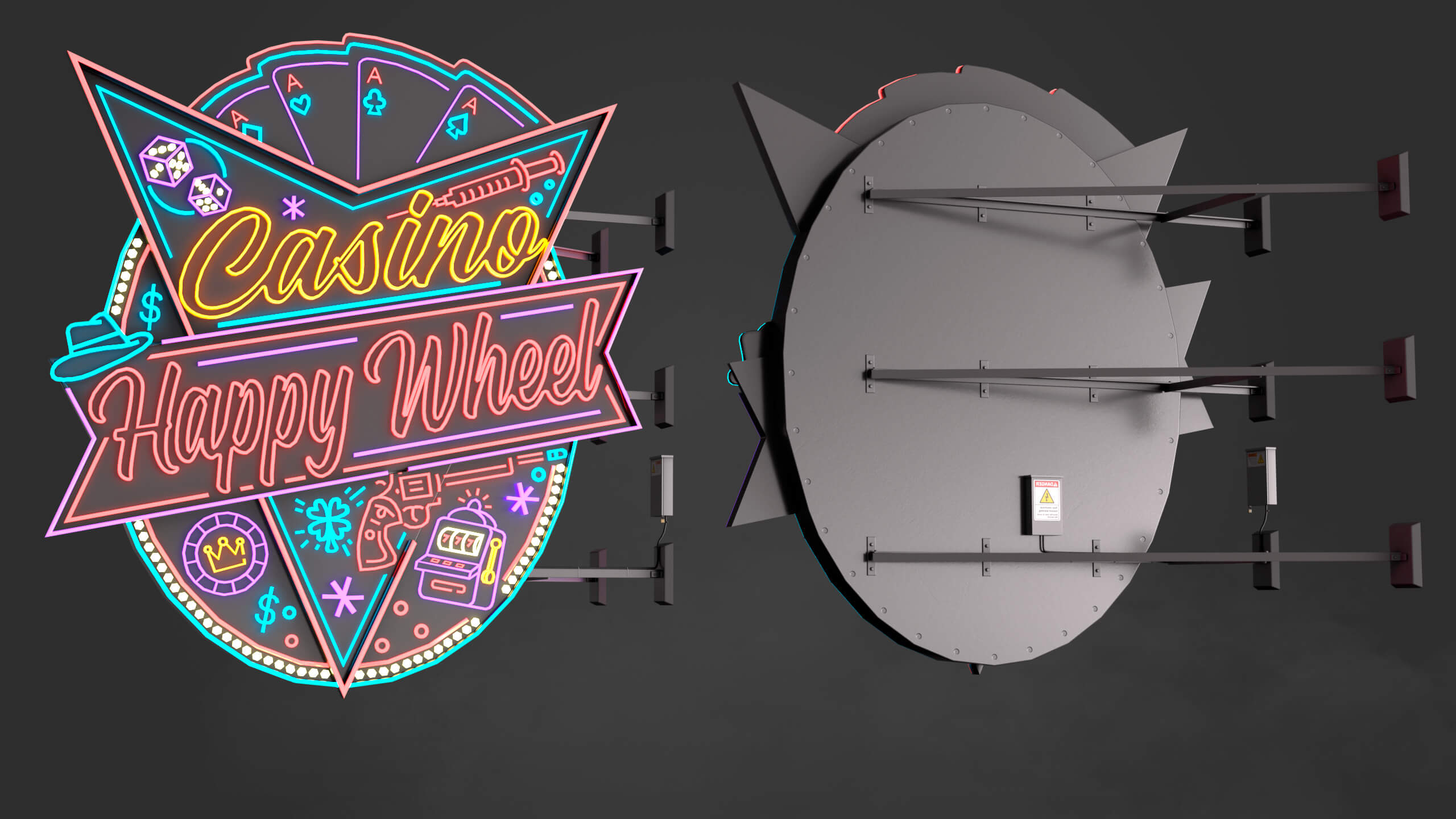 5 Neon Signs in 3 Types - 3D Model by Blackvizual