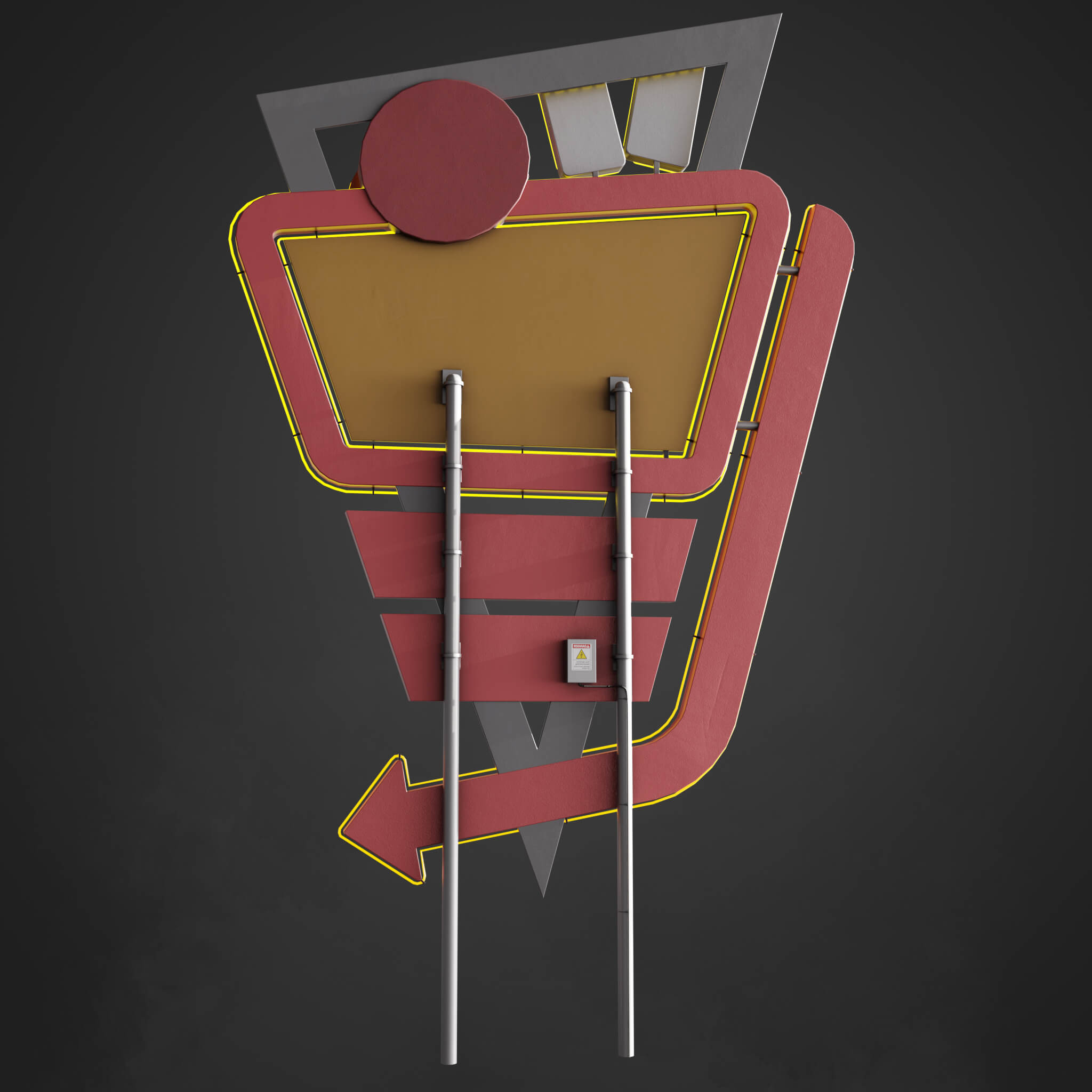 5 Neon Signs in 3 Types - 3D Model by Blackvizual