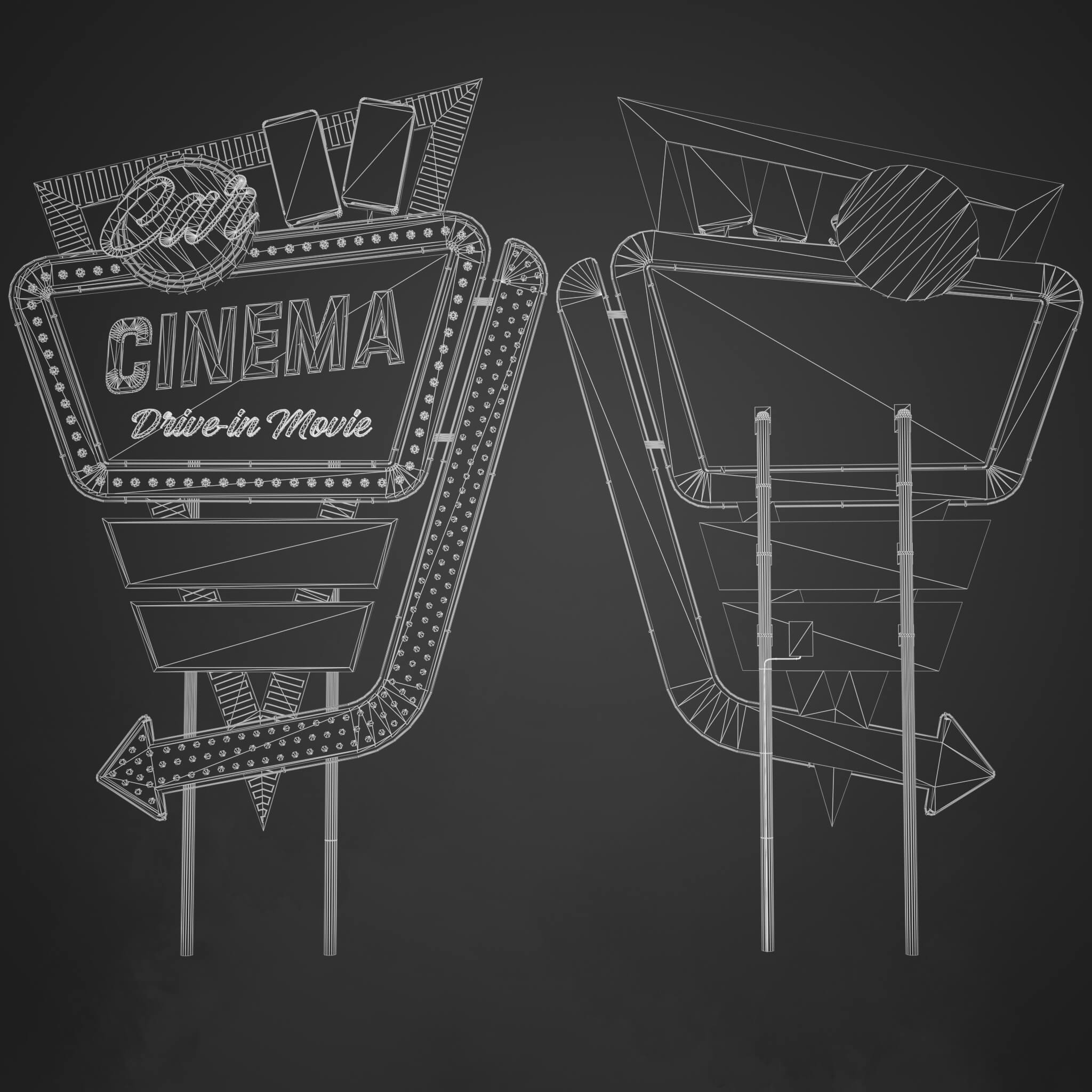 5 Neon Signs in 3 Types - 3D Model by Blackvizual