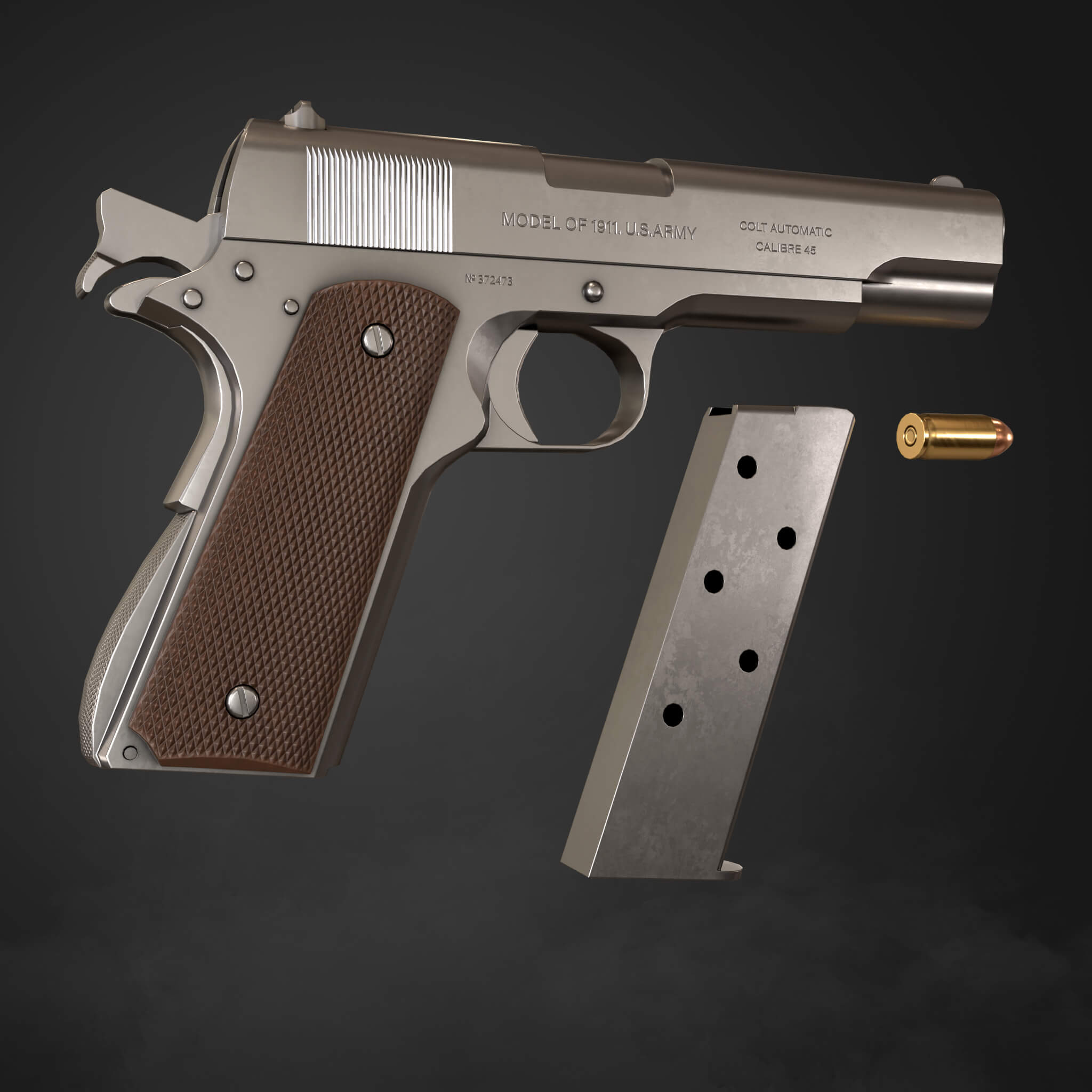 Colt 1911 Pistol in 3 Types - 3D Model by Blackvizual