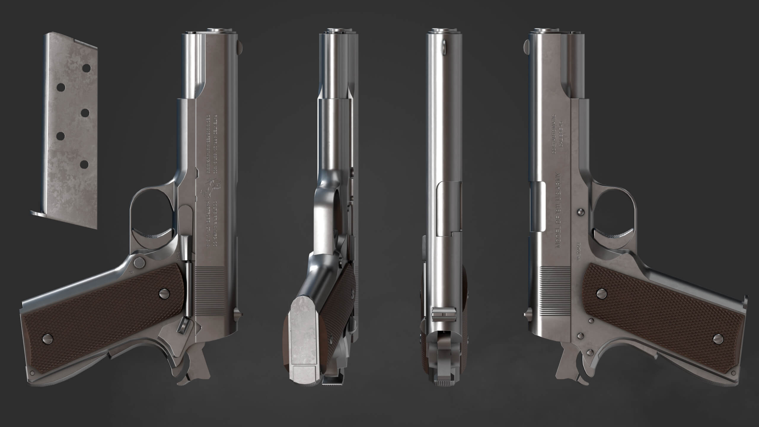 Colt 1911 Pistol in 3 Types - 3D Model by Blackvizual