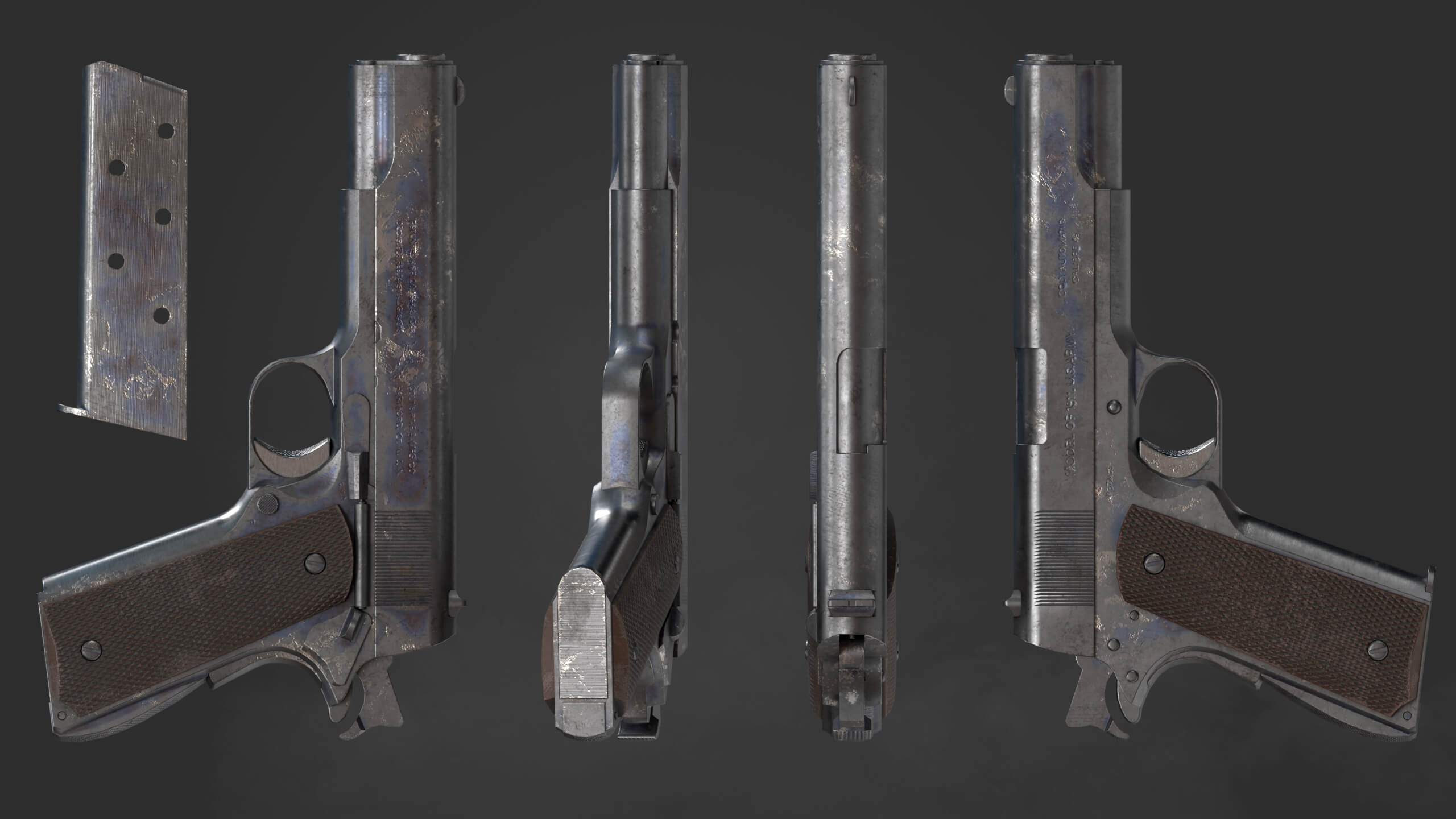 Colt 1911 Pistol in 3 Types - 3D Model by Blackvizual