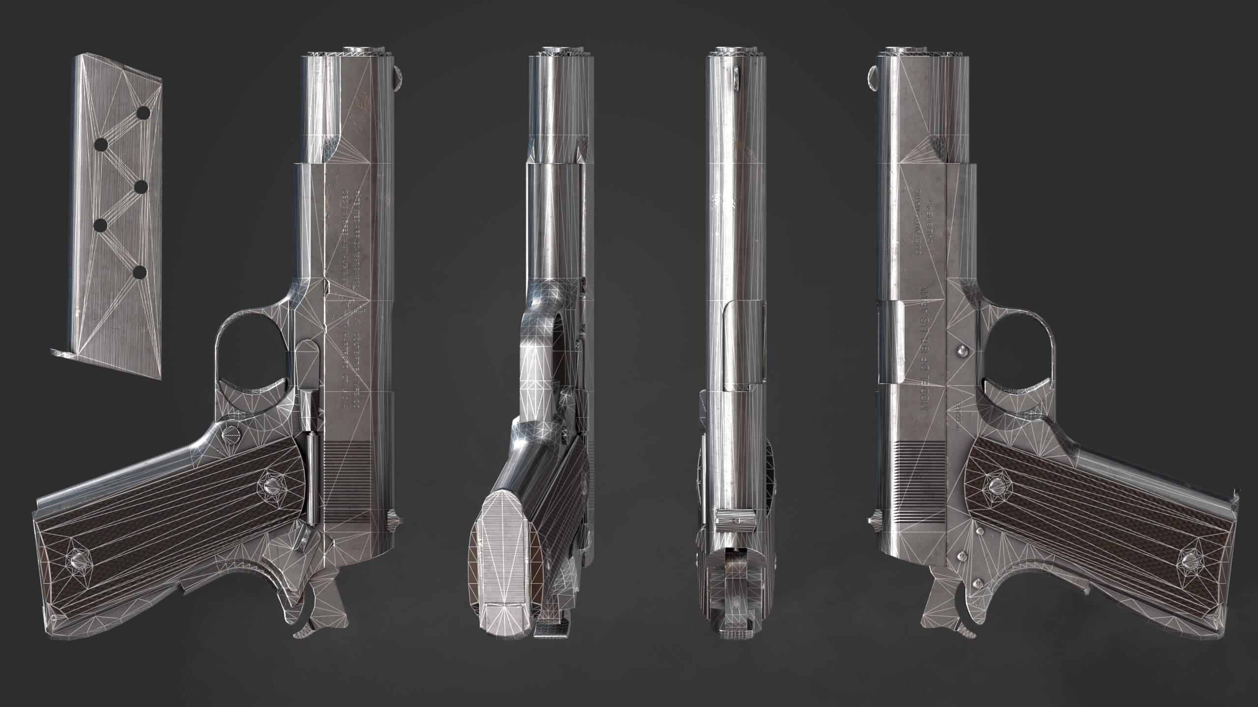 Colt 1911 Pistol in 3 Types - 3D Model by Blackvizual
