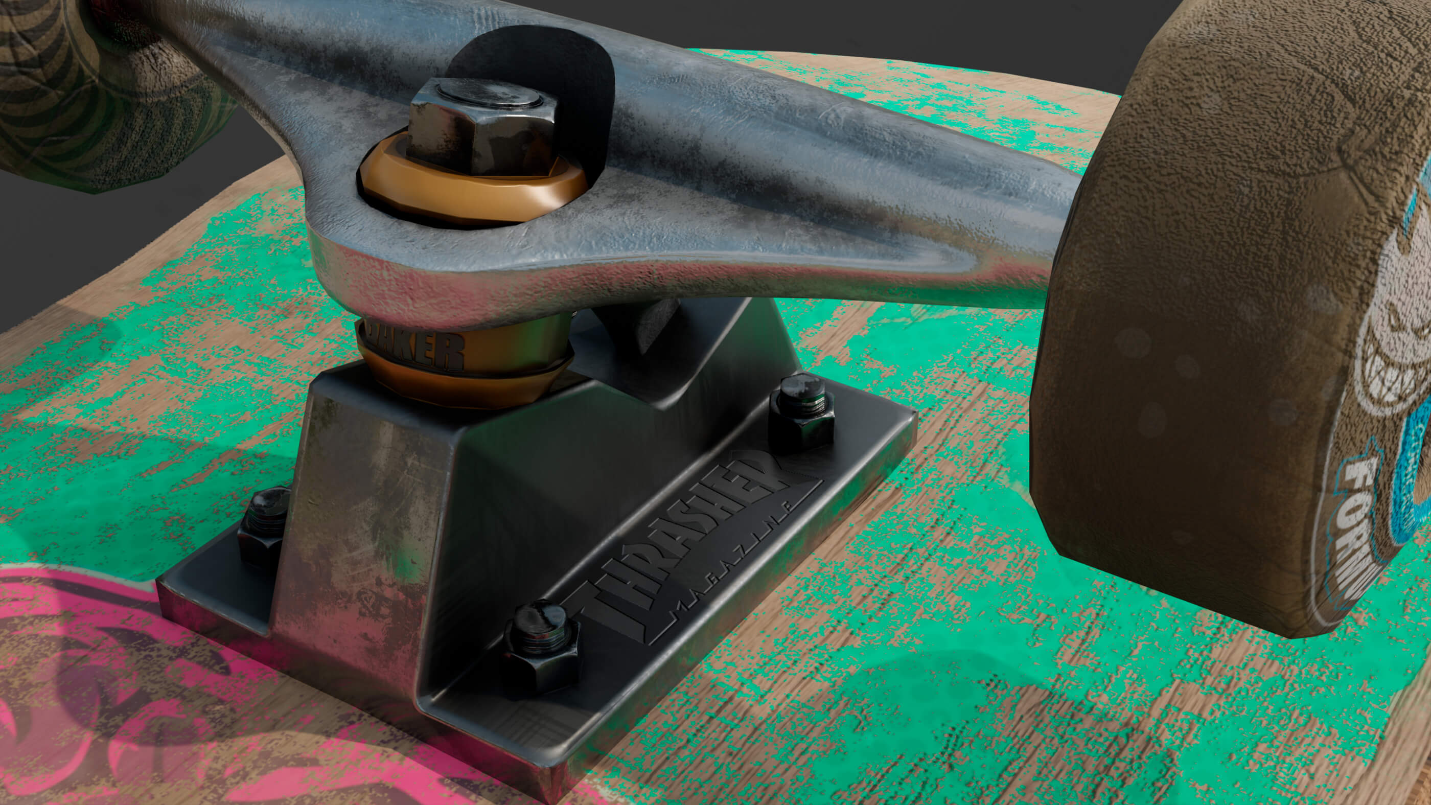 Old Skateboard - 3D Model by Blackvizual