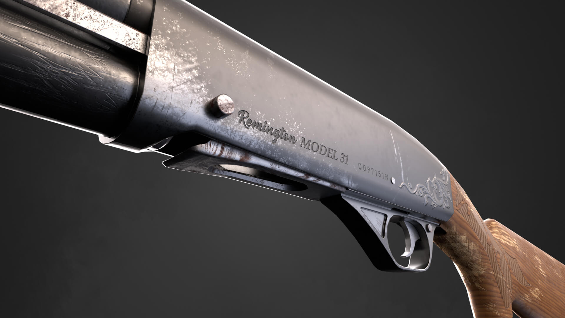 Shotgun Remington Model 31 in 3 Types by Blackvizual