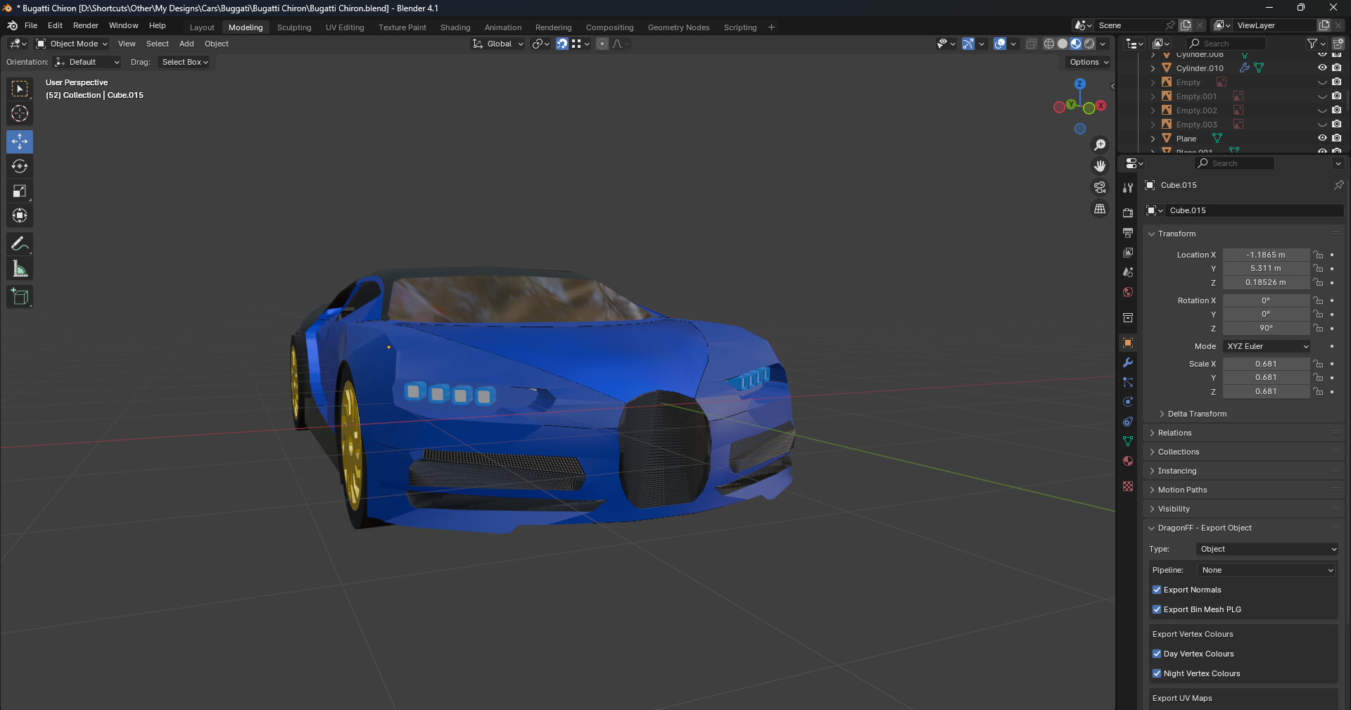 Bugatti Chiron - 3D Model by blend_iiiooolal