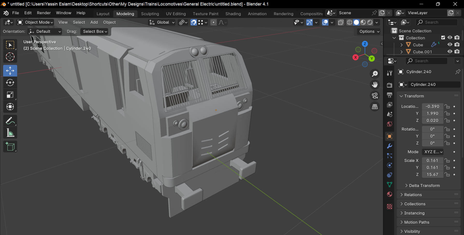 GE ES30ACi Loco - 3D Model by blend_iiiooolal