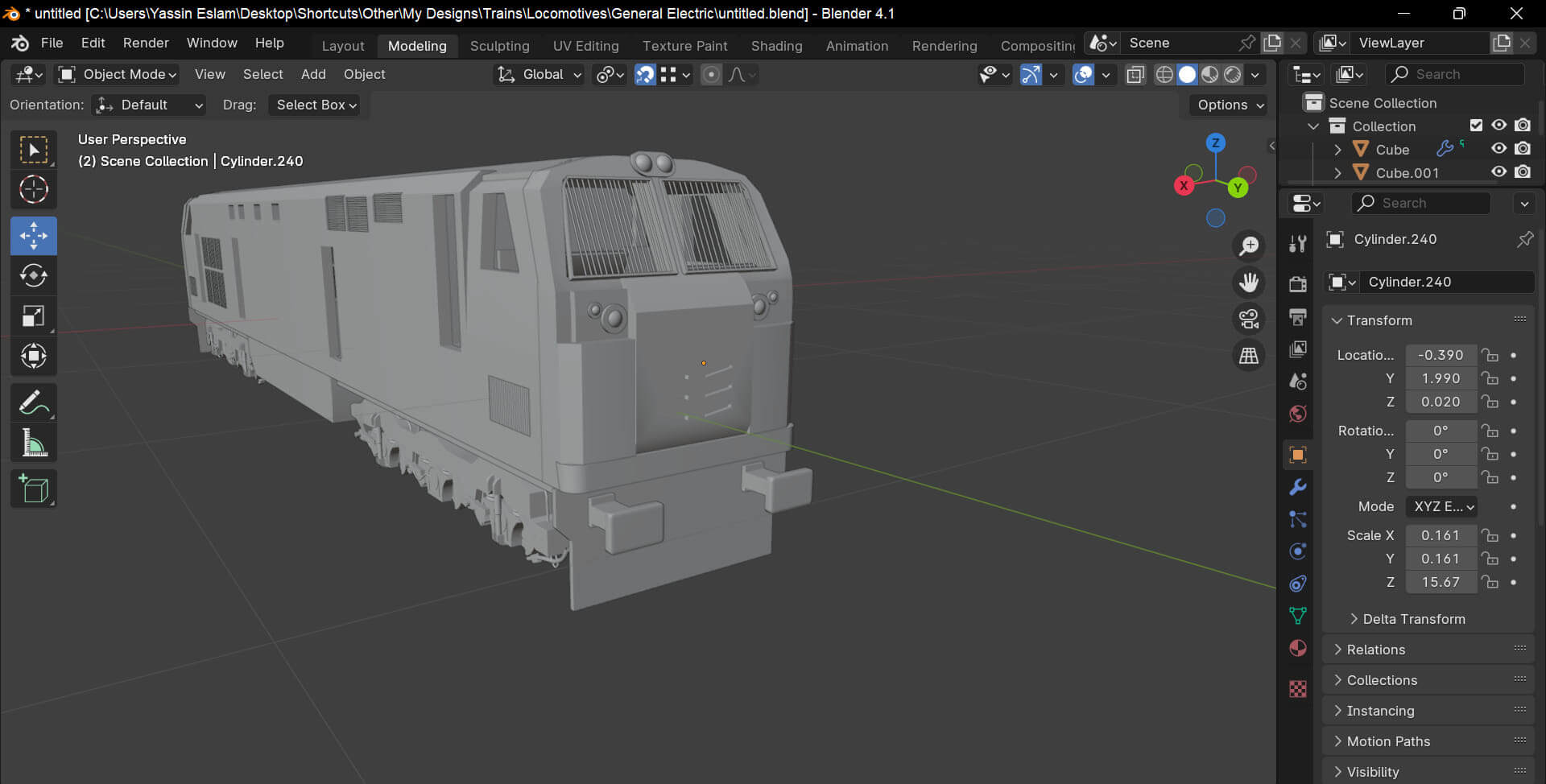 GE ES30ACi Loco - 3D Model by blend_iiiooolal