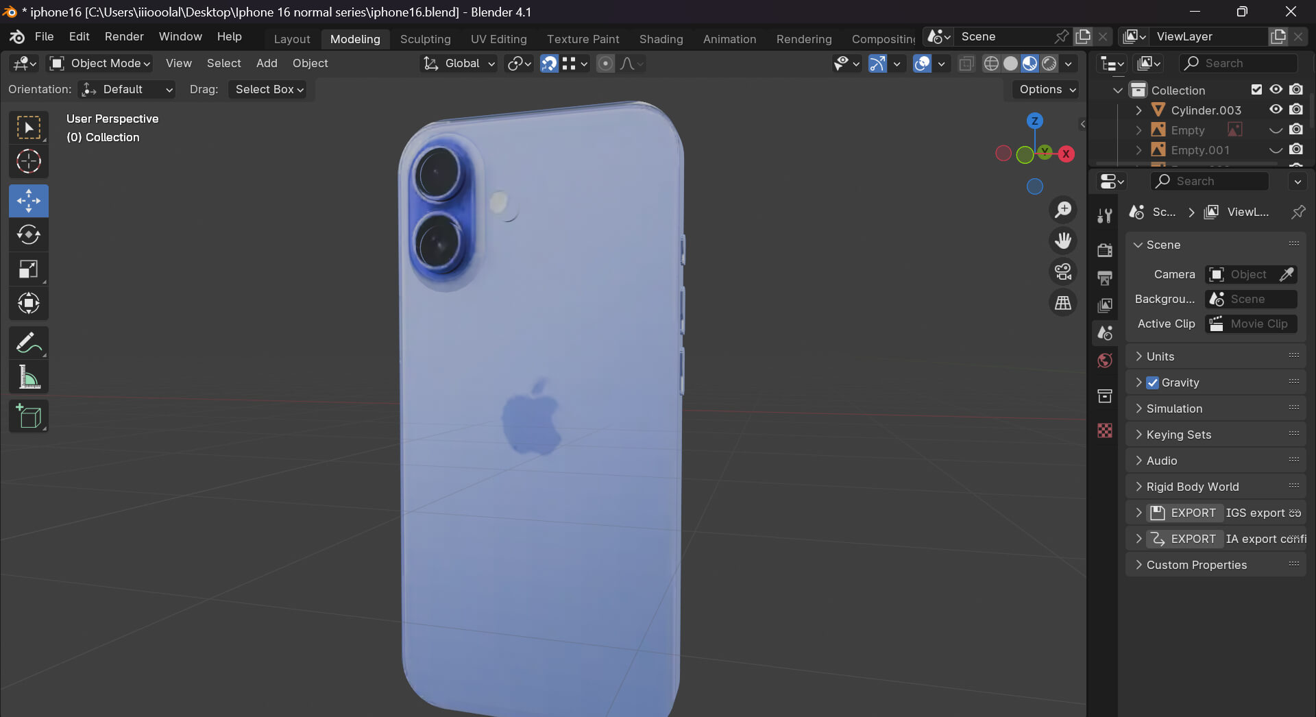 iPhone 16 Blue - 3D Model by blend_iiiooolal