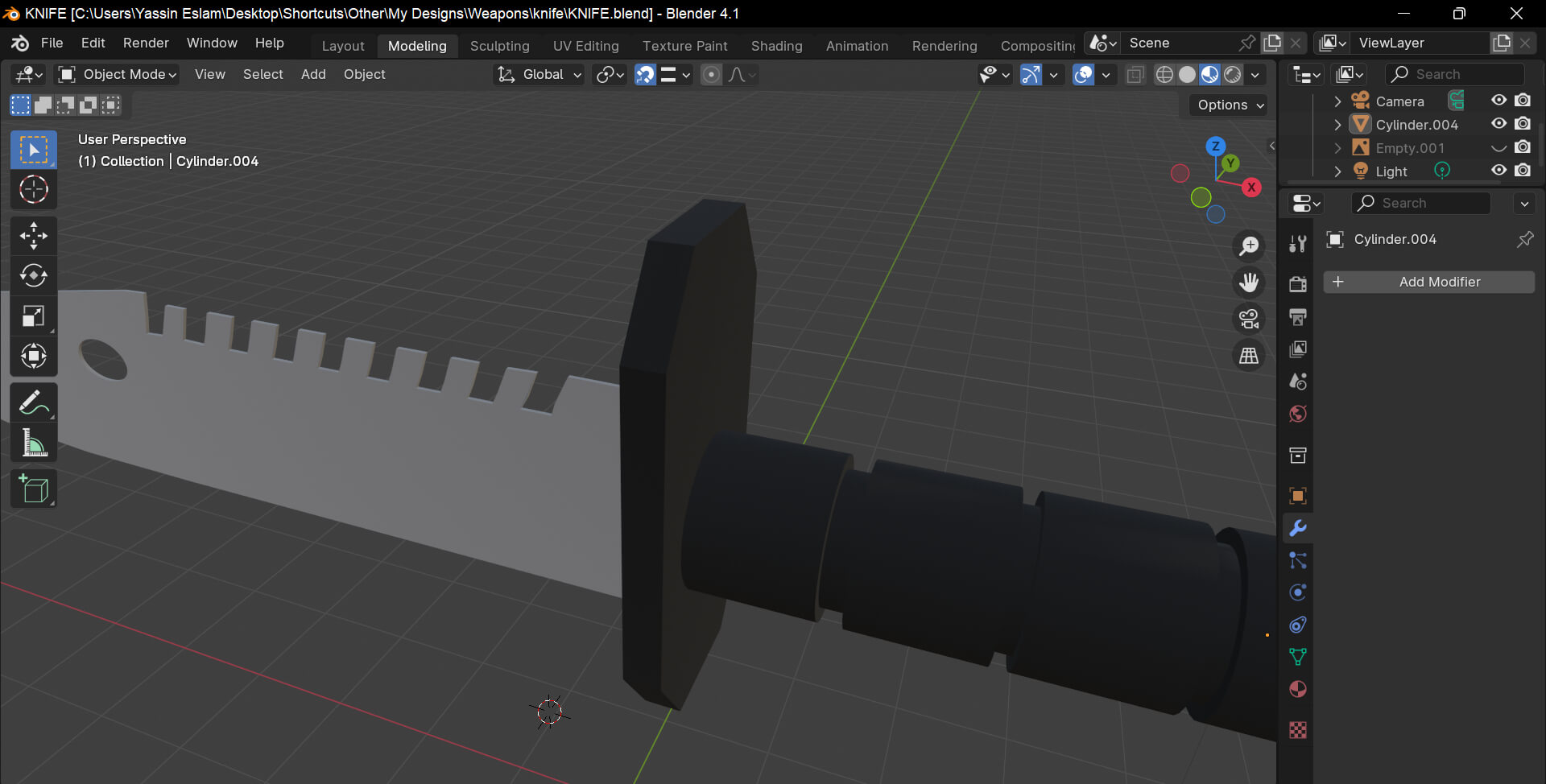 Knife Weapon - 3D Model by blend_iiiooolal