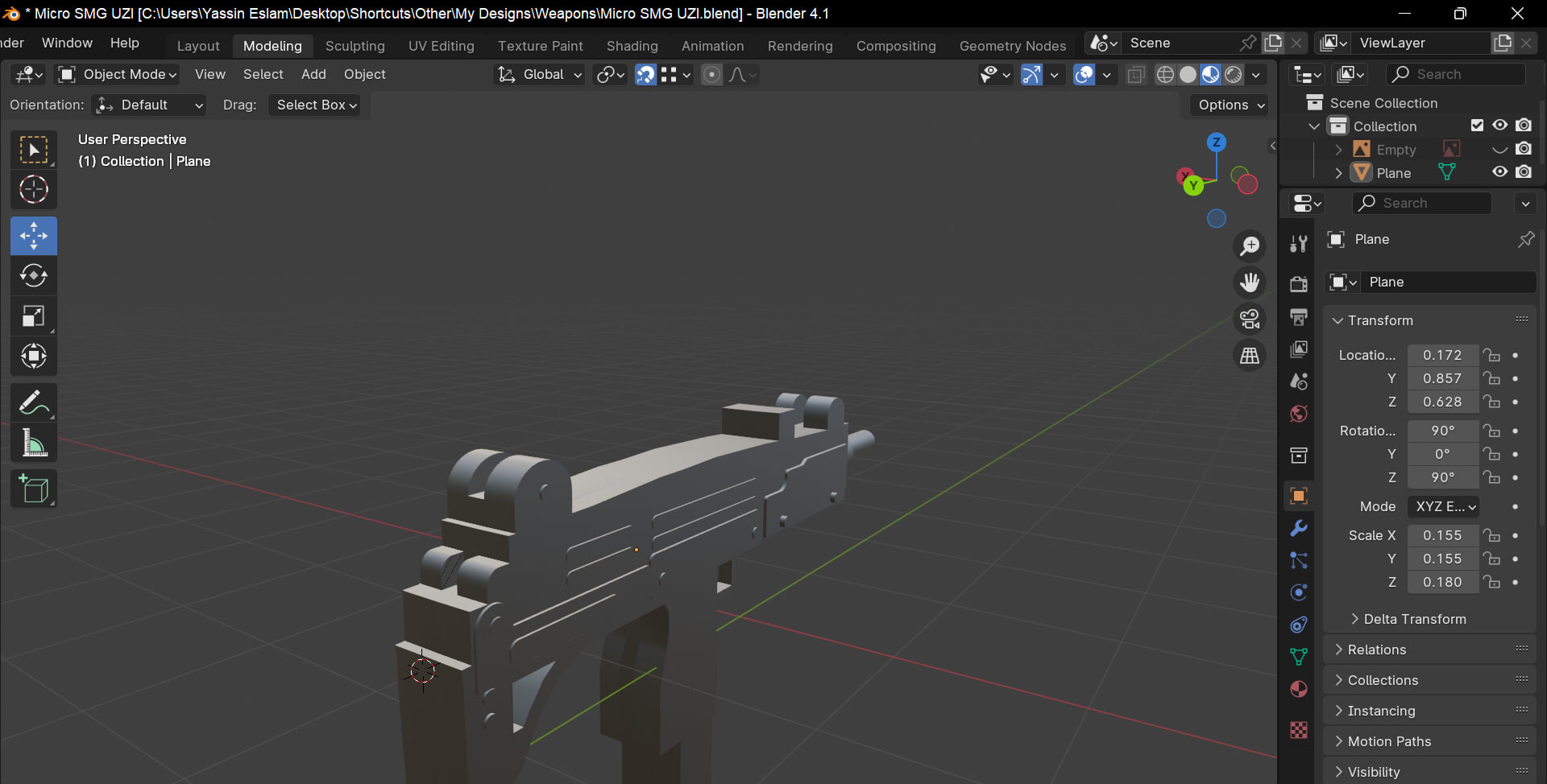 Micro SMG Uzi - 3D Model by blend_iiiooolal