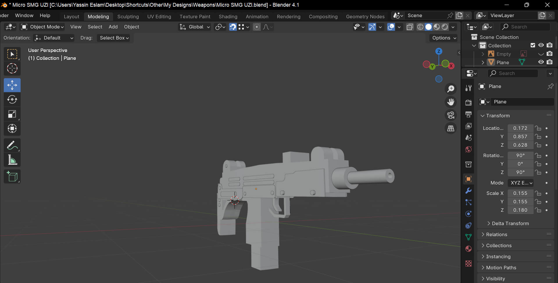 Micro SMG Uzi - 3D Model by blend_iiiooolal