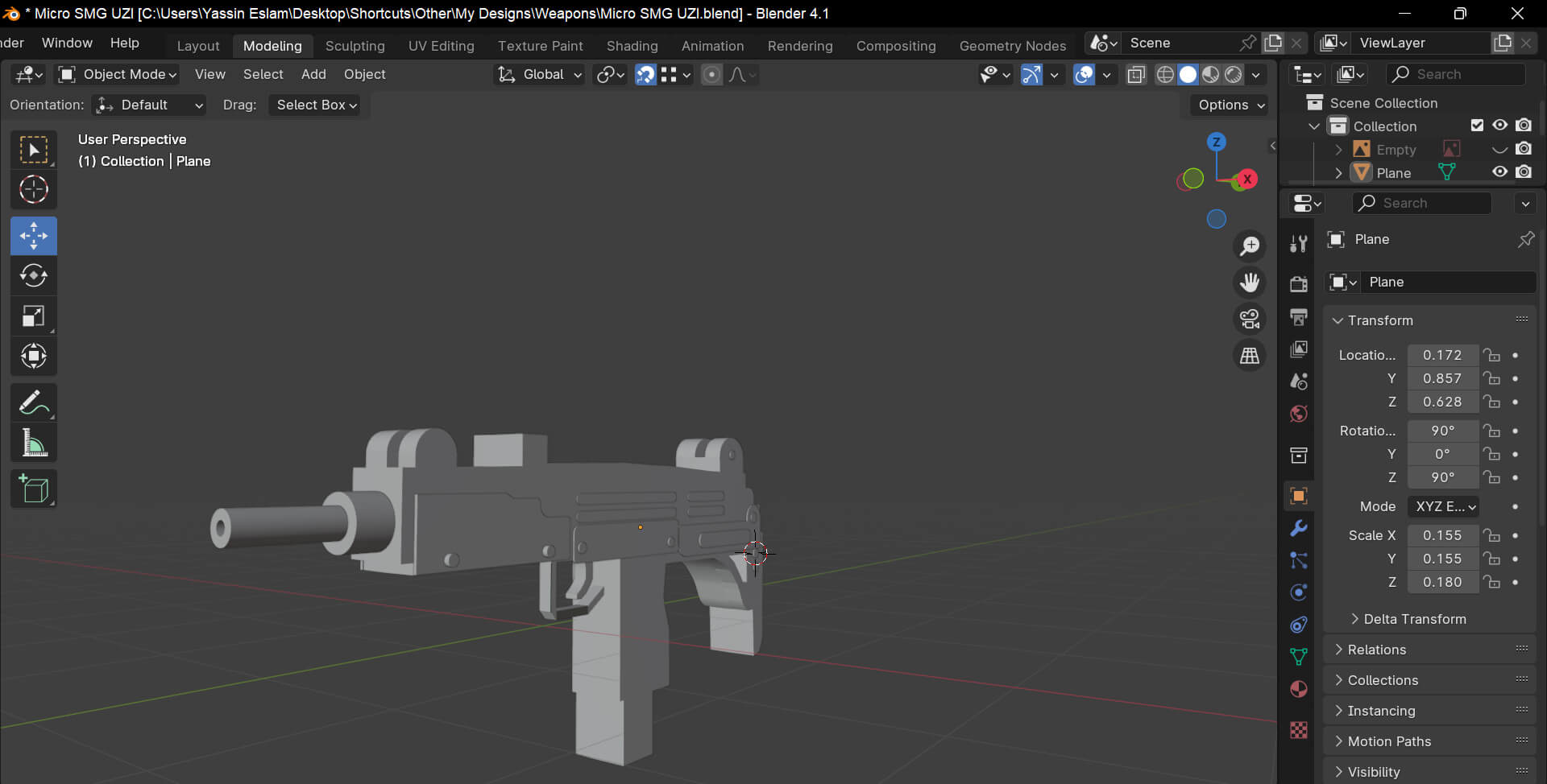 Micro SMG Uzi - 3D Model by blend_iiiooolal