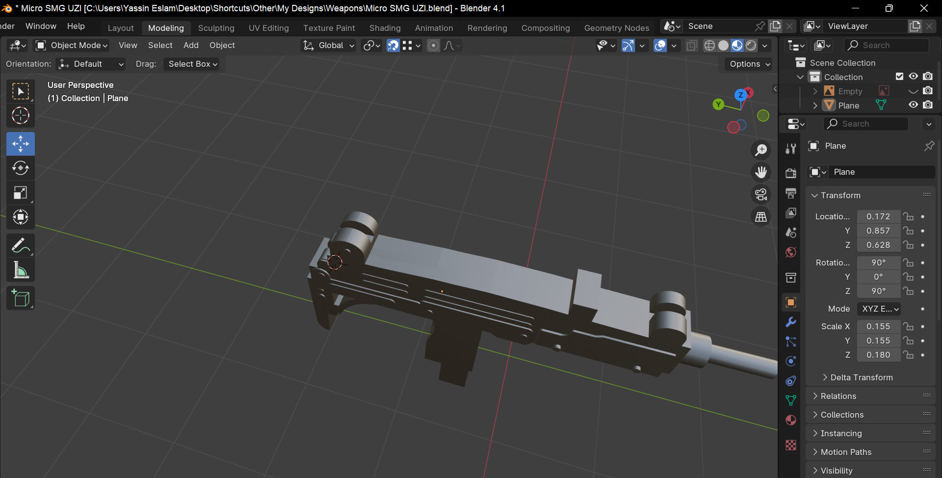Micro SMG Uzi - 3D Model by blend_iiiooolal