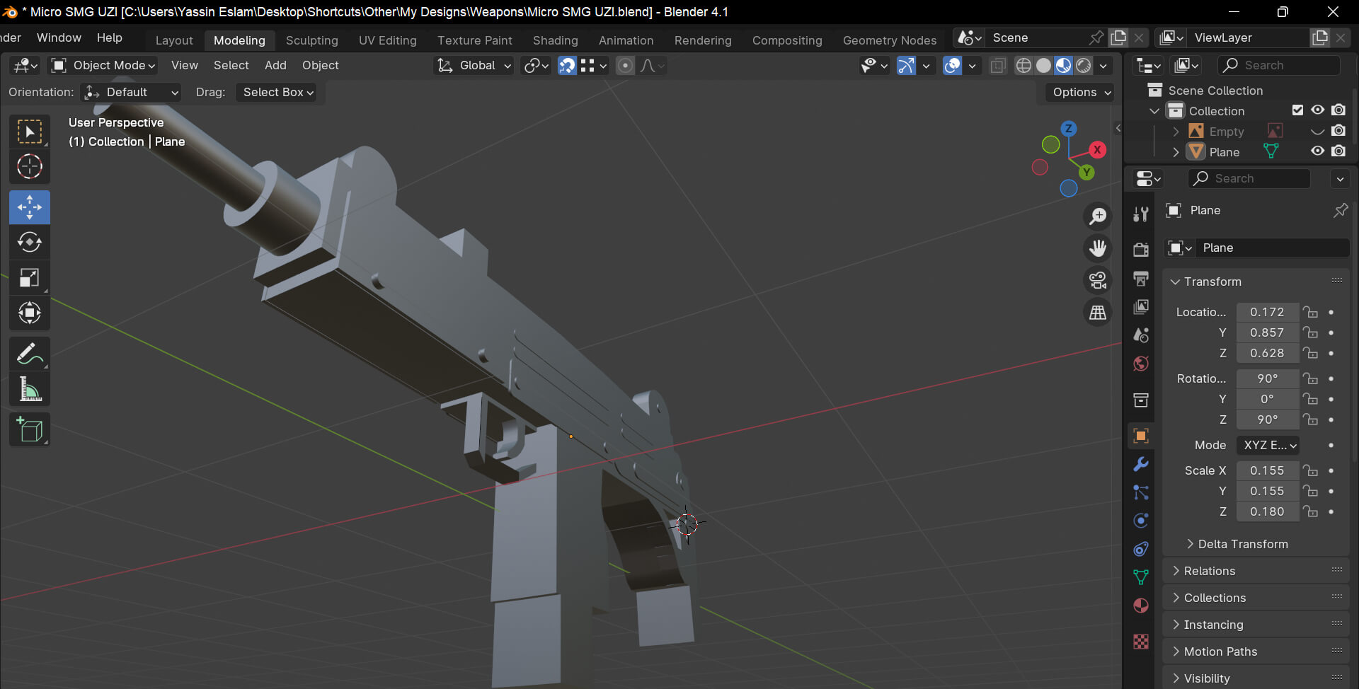 Micro SMG Uzi - 3D Model by blend_iiiooolal