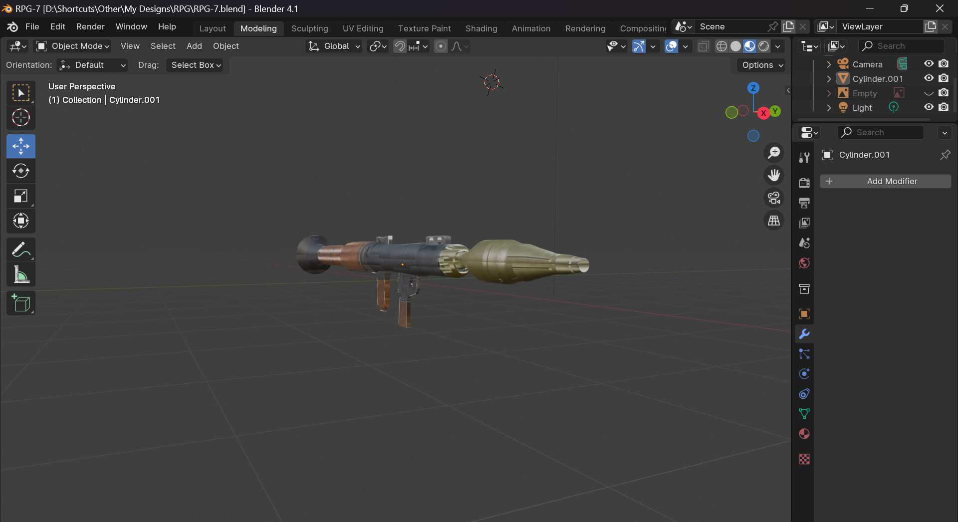 Rocket Launcher (RPG) - 3D Model by blend_iiiooolal