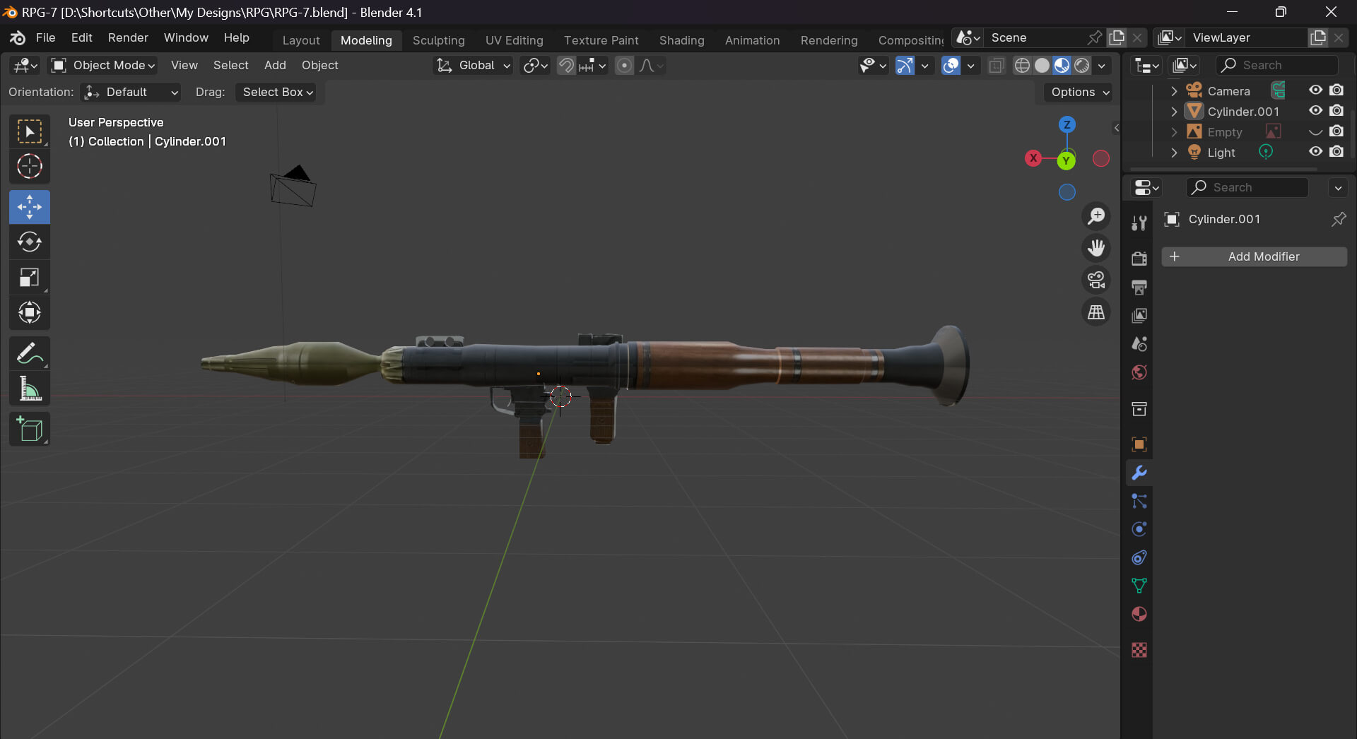 Rocket Launcher (RPG) - 3D Model by blend_iiiooolal