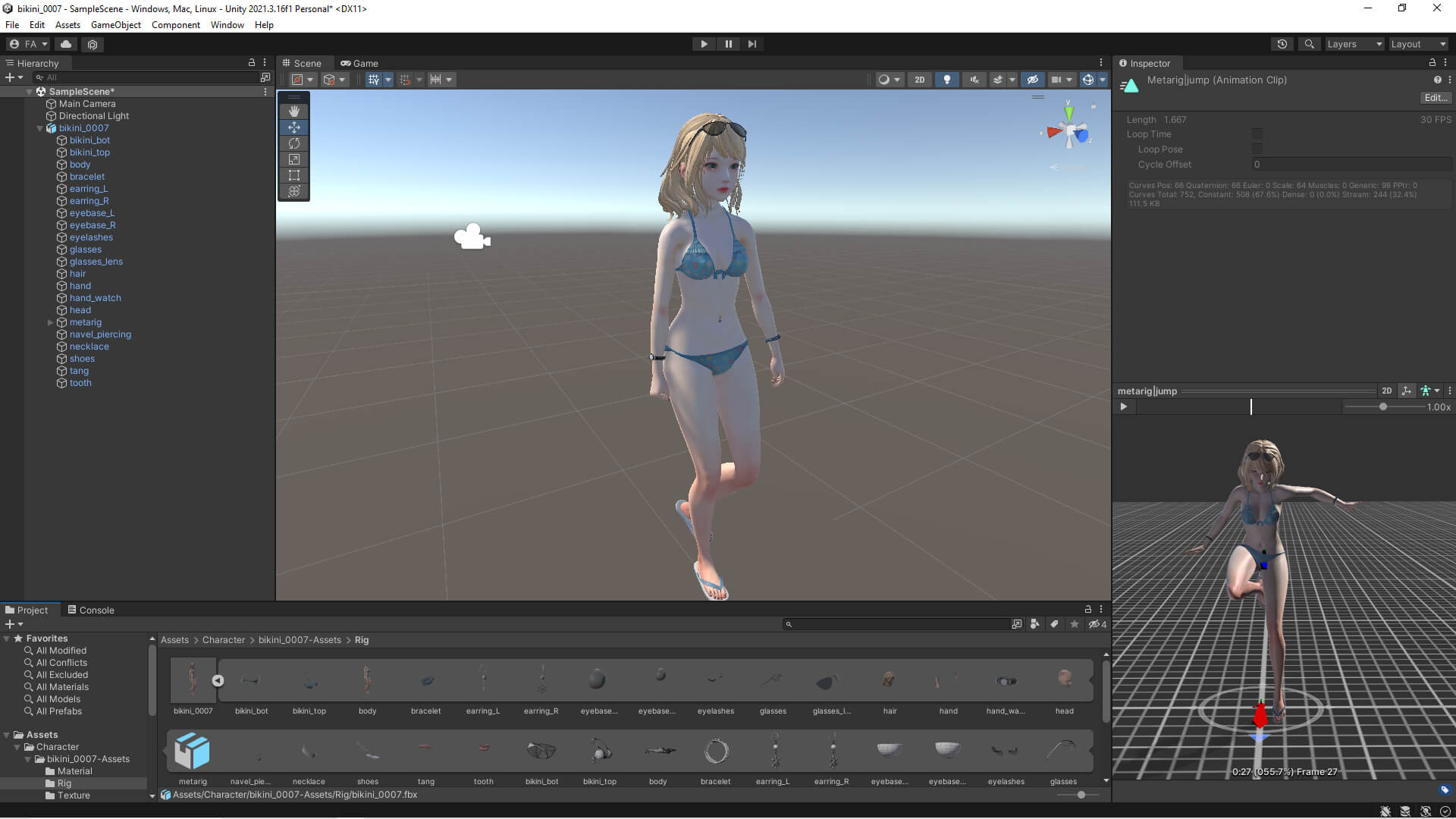 Bikini 0007 Ue5 Unity Blender Animated 3d Model By Blenderanimemodel3d