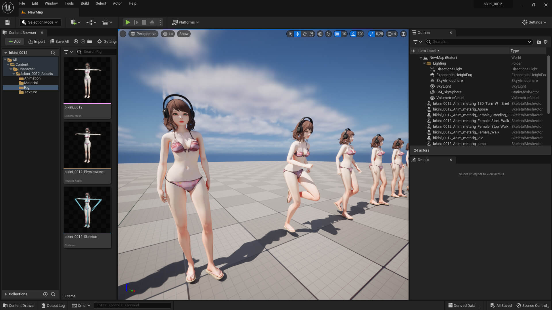 Bikini 0012 Ue5 Unity Blender Animated 3d Model By Blenderanimemodel3d