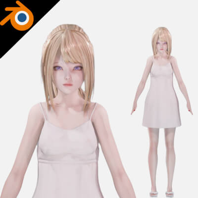 Casual Clothing 0001 - Realistic Female Character - Blender 3D Model by ...