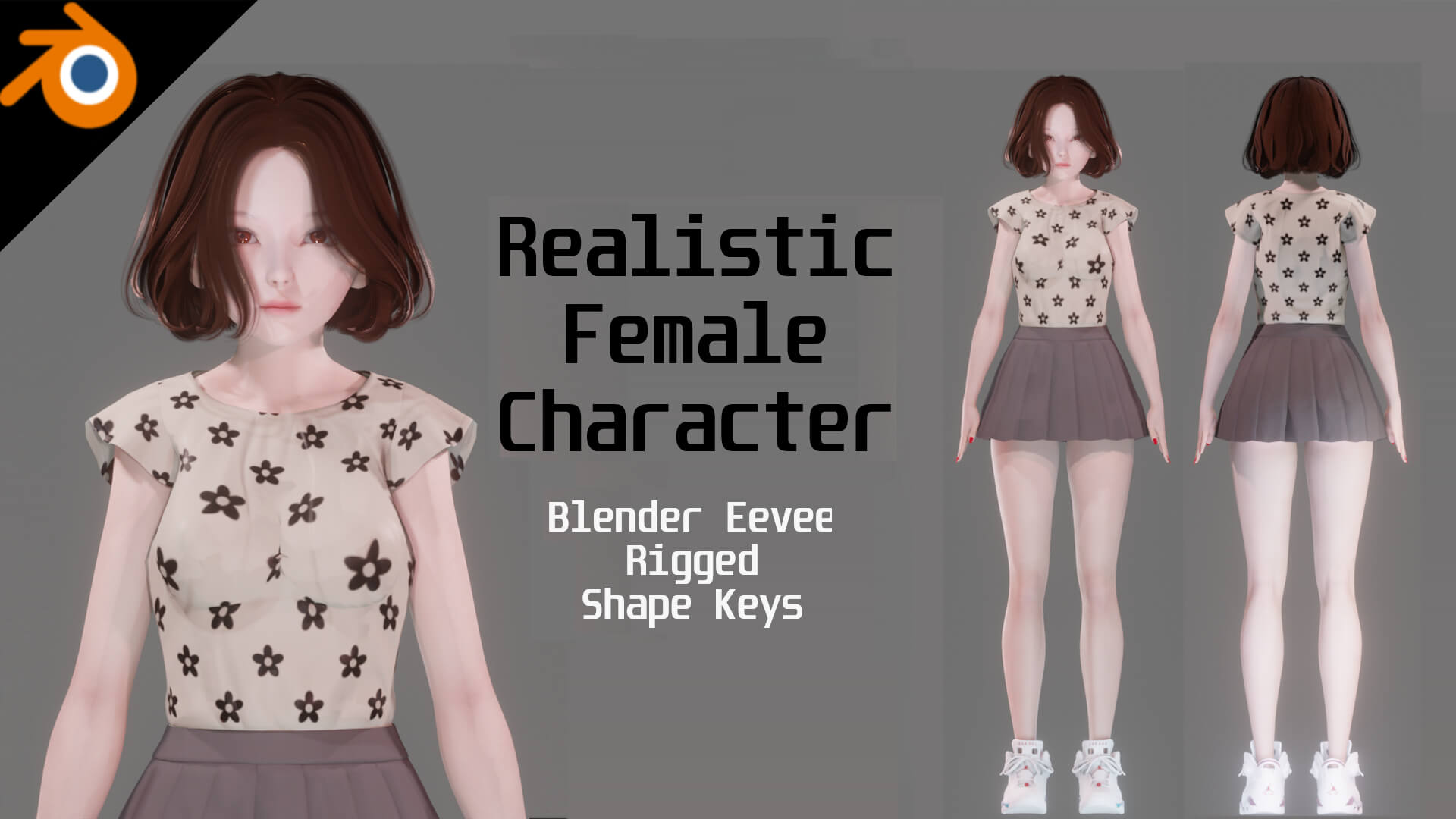 Casual Clothing 0002 - Realistic Female Character - Blender 3D Model by ...