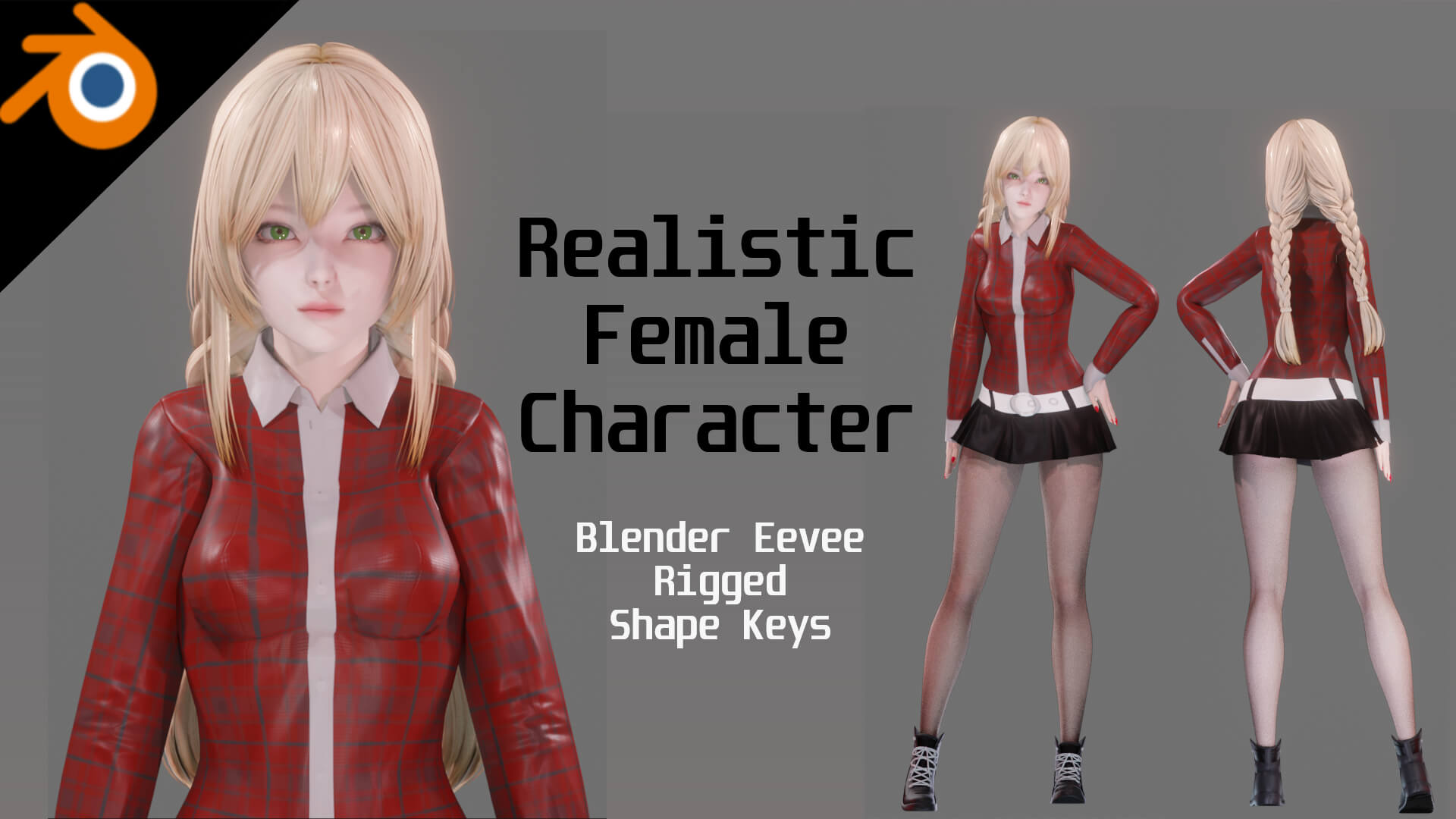 Casual Clothing 0002 - Realistic Female Character - Blender 3D Model by ...