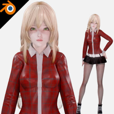 Casual Clothing 0002 - Realistic Female Character - Blender 3D Model by ...