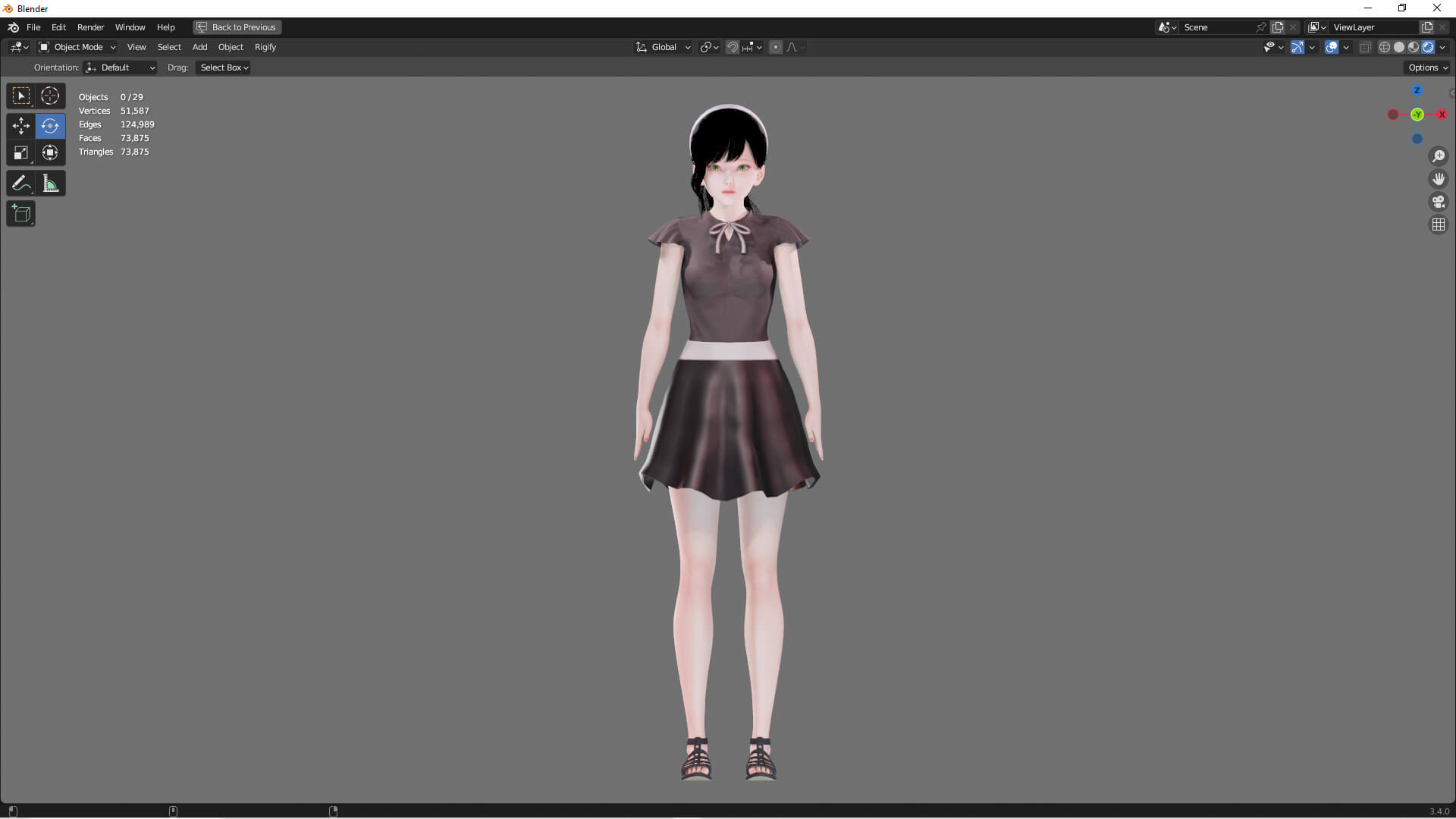 Casual Clothing 0004 Ue5 Unity Blender Animated 3d Model By Blenderanimemodel3d