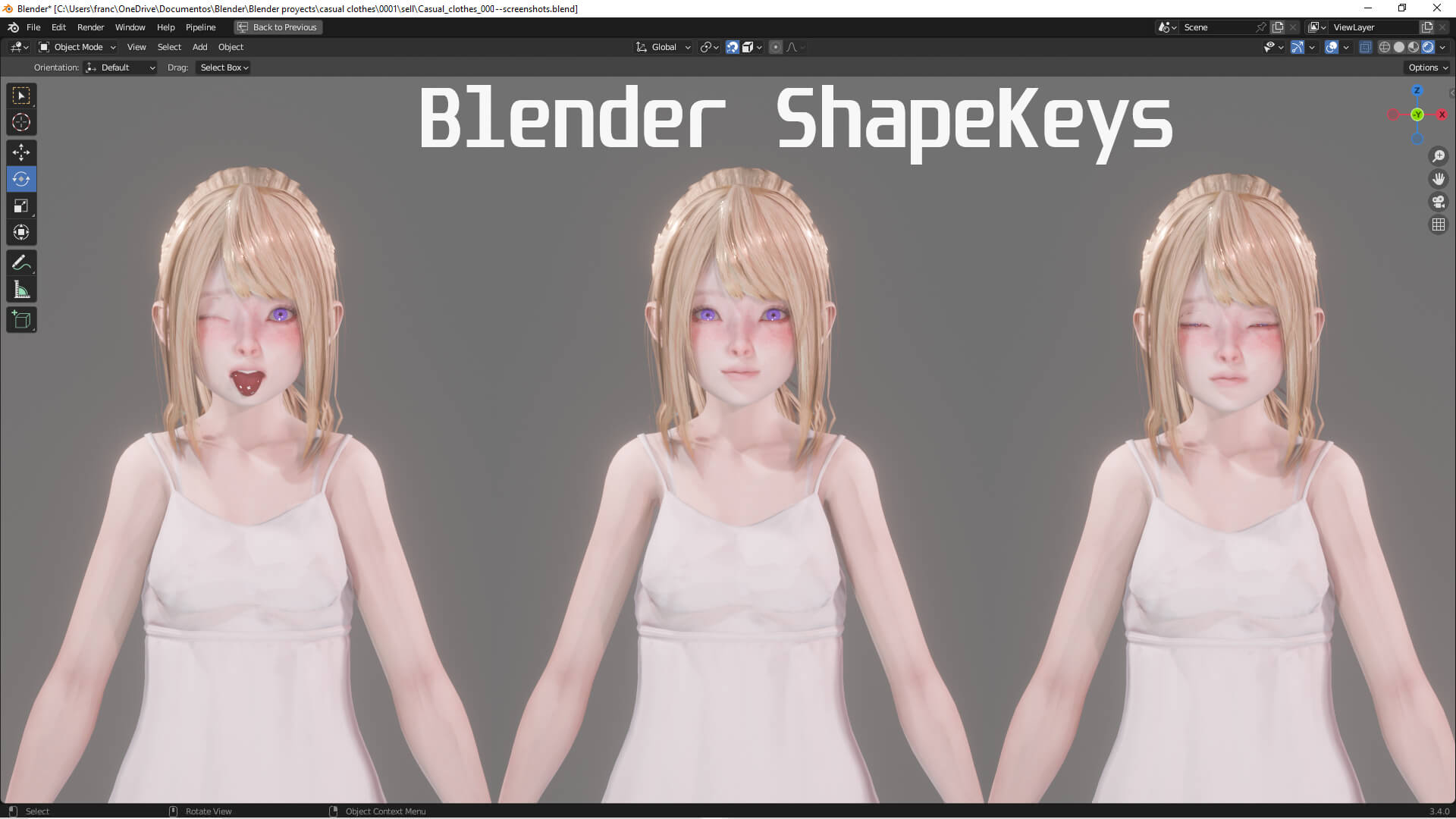 Casual Clothing 0001 - Realistic Female Character - Blender 3D Model by ...