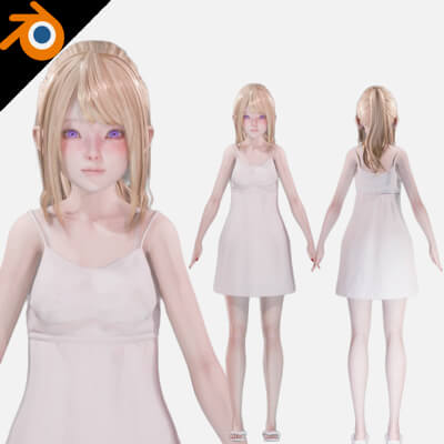 Casual Clothing 0001 - Realistic Female Character - Blender 3D Model by ...
