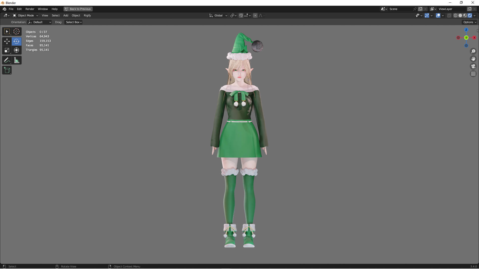 Christmas Elf - UE5 - Unity - Blender - Animated - Realistic 3D Model ...