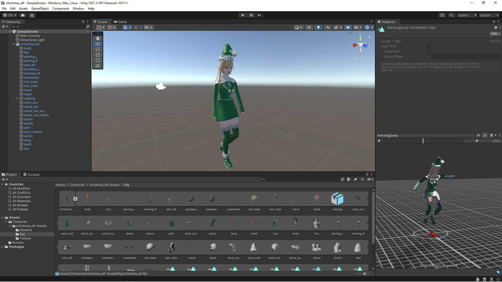 Christmas Elf - UE5 - Unity - Blender - Animated - Realistic 3D Model ...