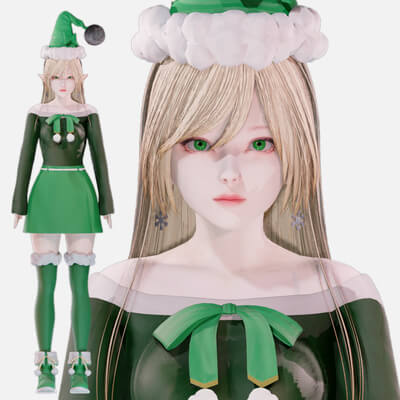 Christmas Elf - UE5 - Unity - Blender - Animated - Realistic 3D Model ...